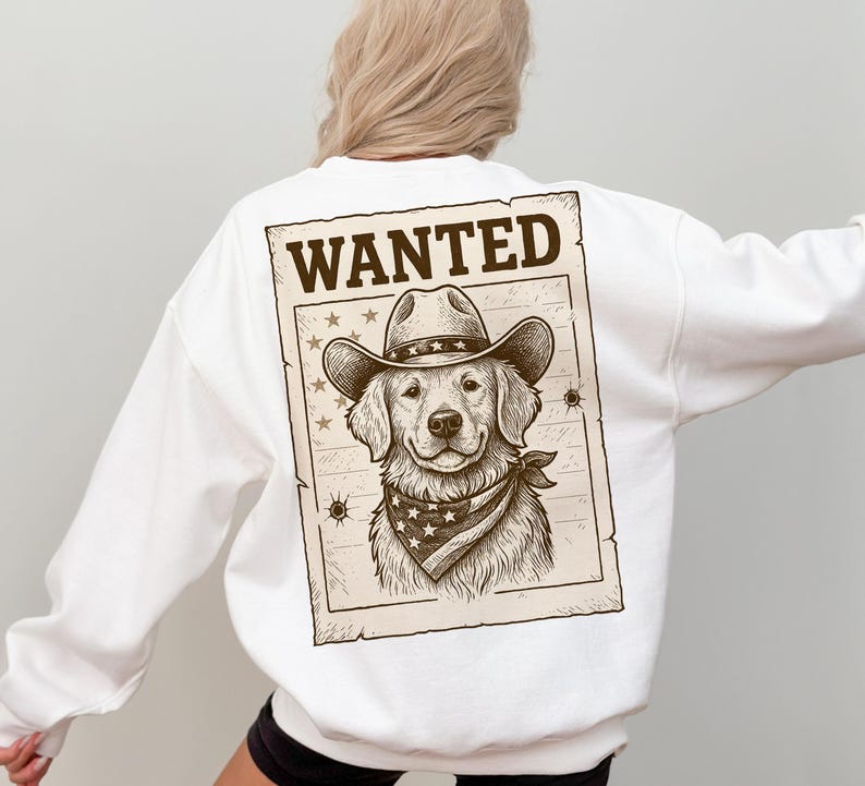 Wanted Cowboy Dog PNG, Western 4th of July Png, Western Country USA ...