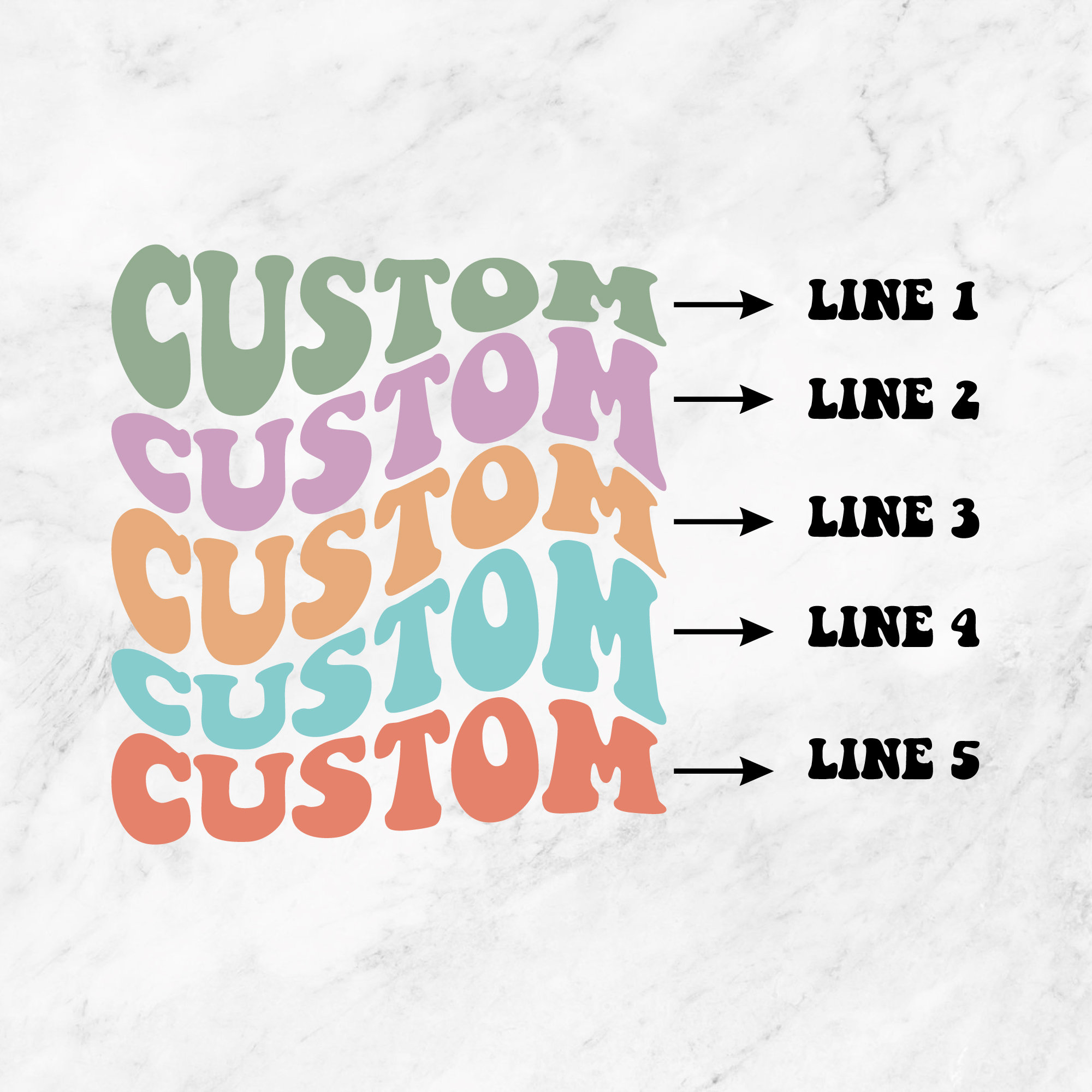 Wavy Custom Stacked - Etsy