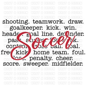 Soccer Png, Soccer Typography Word PNG, Soccer Lover Gift, Soccer Shirt ...