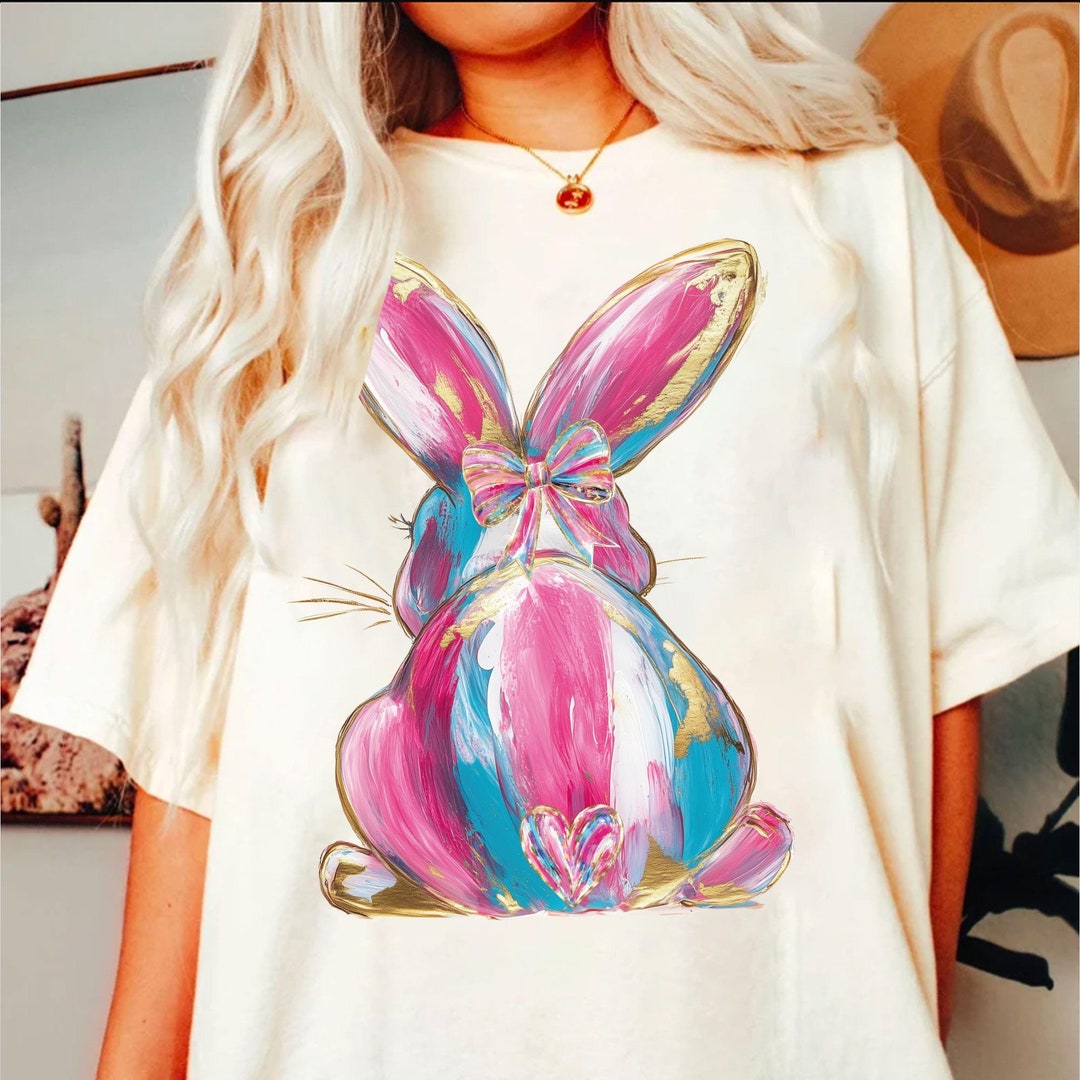 Brushstroke Bunny Easter Png, Bunny Coquette Bow Png, Pink Bunny Png ...