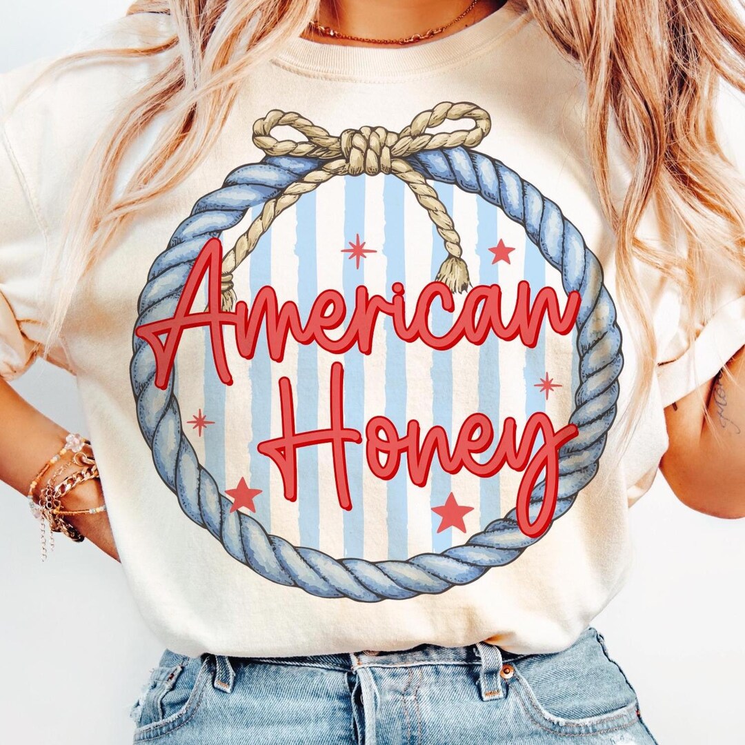 American Honey Rope Frame PNG, Coquette Western USA Design, Cute 4th of ...