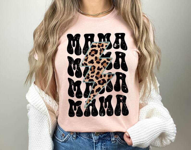 Mama Lightning Bolt Leopard Cheetah Print Sublimation Designs - Etsy
