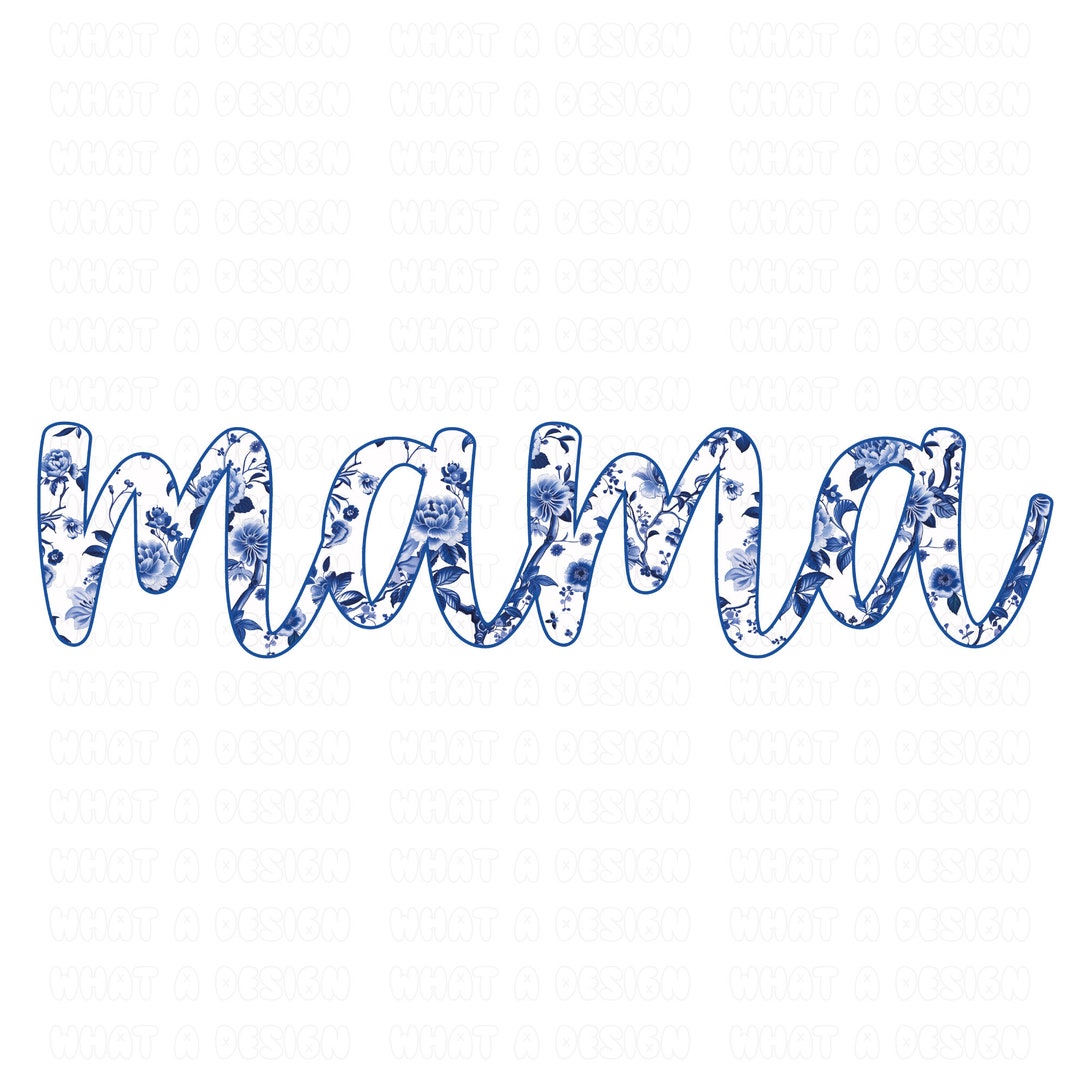 Mama Blue Willow Filled PNG, Chinoiserie Mama Png, Mama Flower Png ...