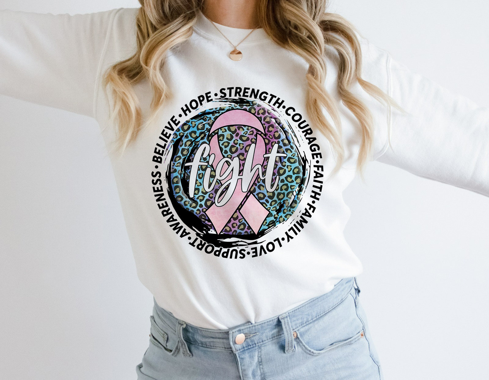 Fight Breast Cancer PNG | Sublimation Design | Breast Cancer Awareness ...