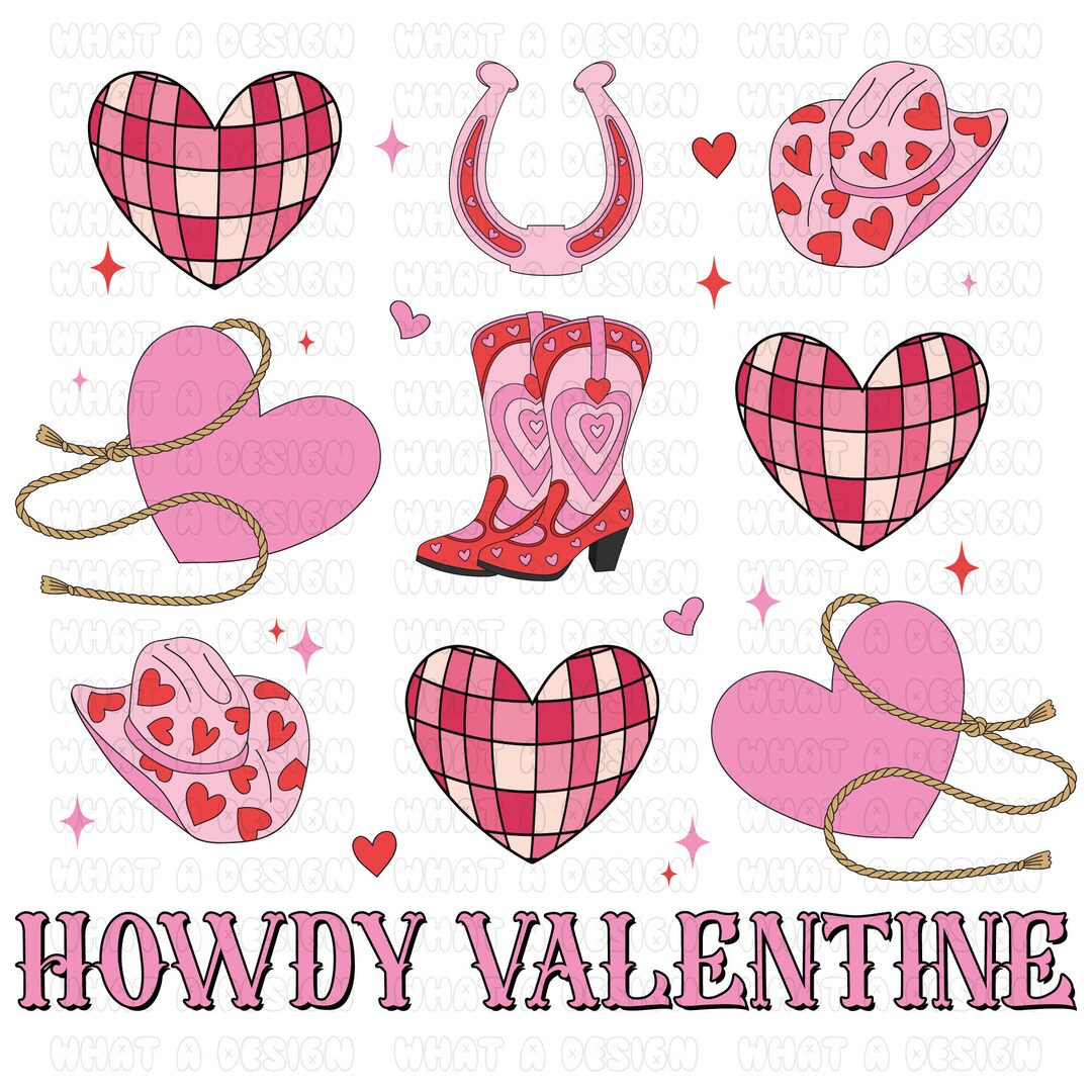 Howdy Valentine Png, Western Valentines Png, Cowgirl Valentines Png ...