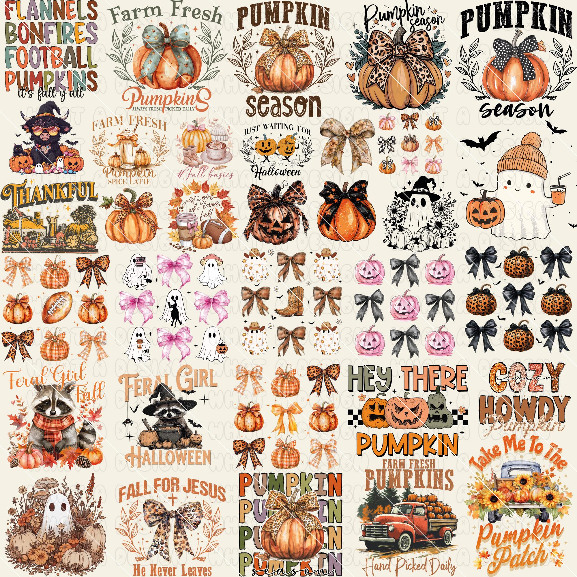 Retro Fall Autumn Png Bundle, Fall Shirt Png, Fall Coquette Png, Autumn ...