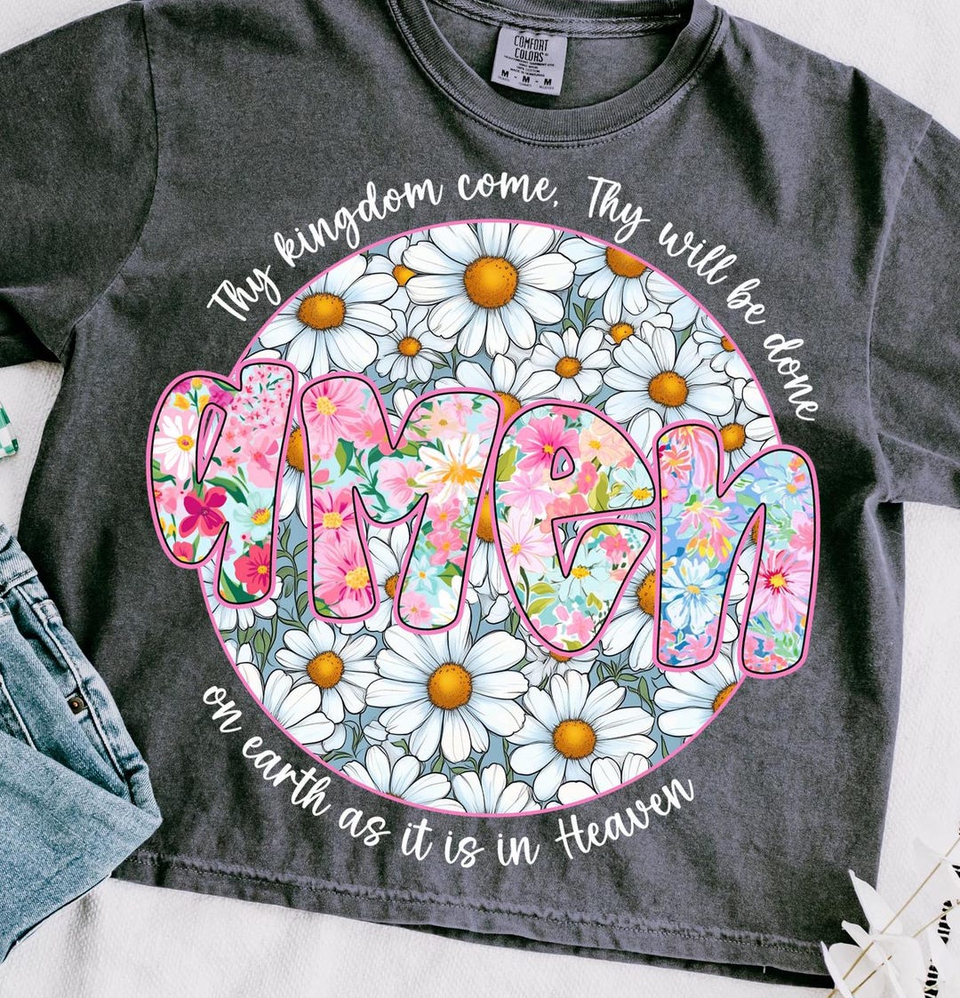 Floral Amen Christian Easter Png, Sublimation, Dtf Transfer, Retro Amen ...