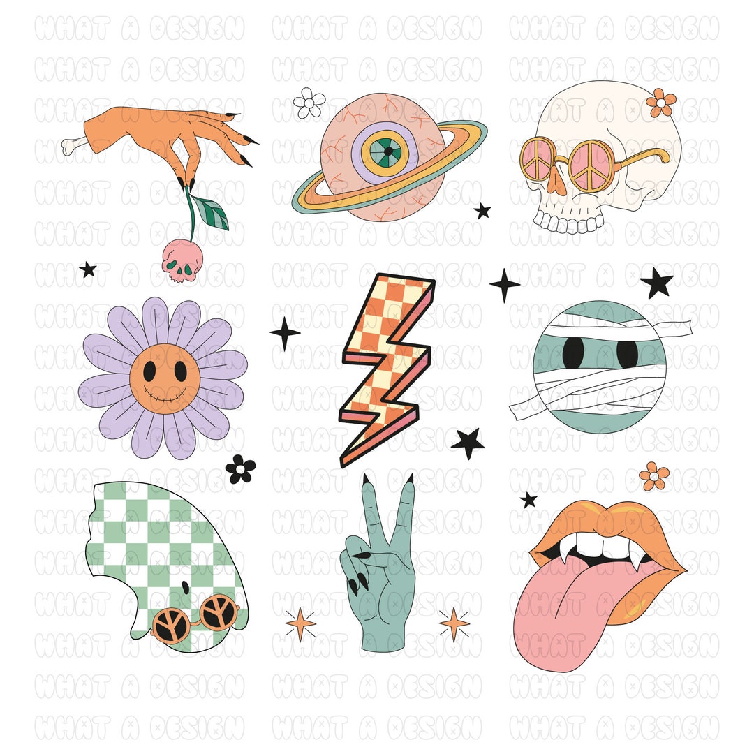 Groovy Halloween Png - Halloween Png - Vintage Halloween Png - Fall ...