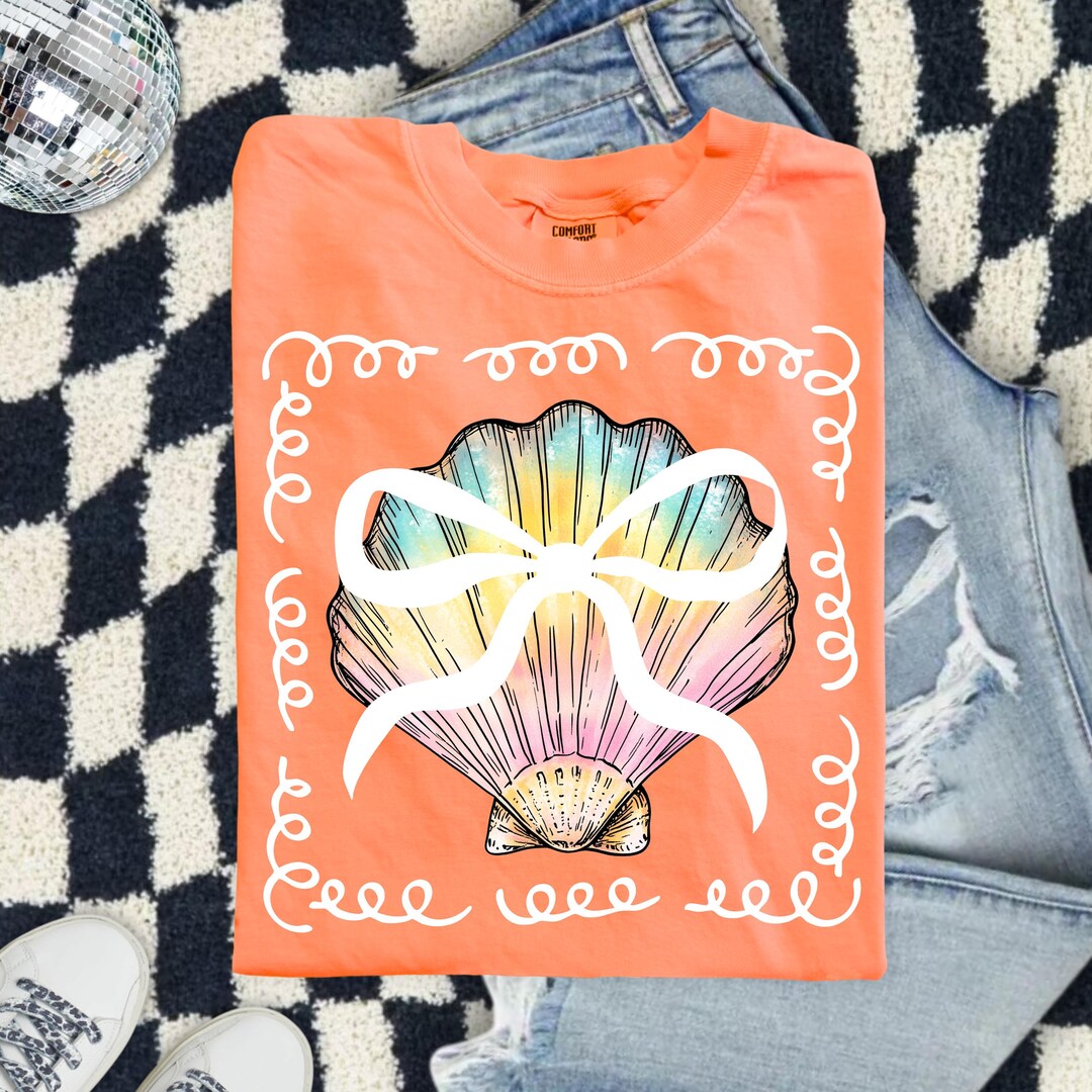 Coquette Seashell With Bow PNG, Preppy Beach Digital Design, Cute ...