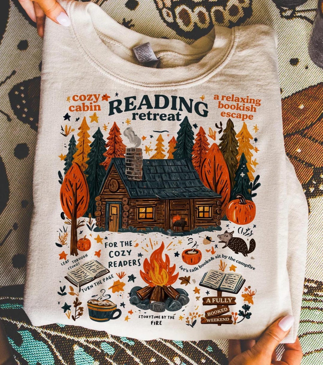 Cozy Cabin Reading Retreat Png, Fall Bookish Png, Book Lover Png ...