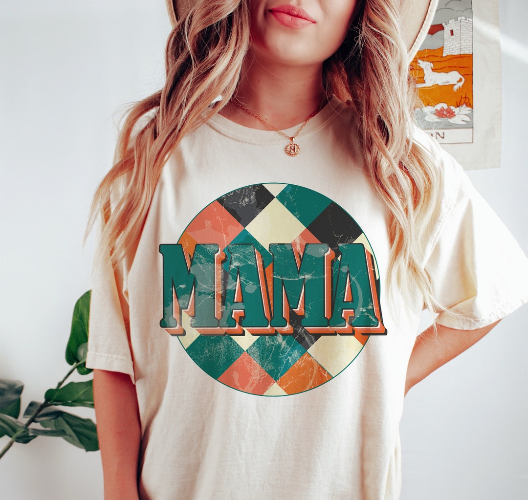 Retro Checkered Mama PNG, Distressed Checkerboard Mom Shirt Design ...