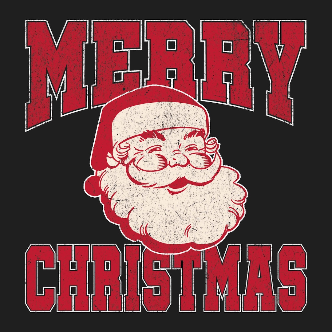Distressed Merry Christmas With Santa PNG, Retro Christmas Png, Merry Christmas Png, Santa Claus ...