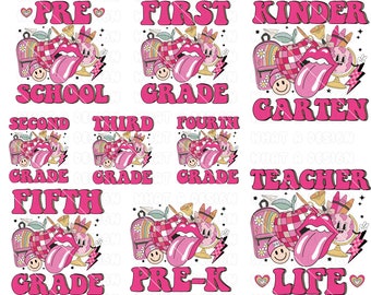 Hello Back to School SVG PNG Bundle, Retro Back to School Svg, First ...