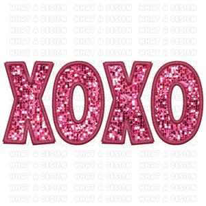 Faux Embroidery Pink Xoxo Png, Valentine’s Day Sublimation Png, Lover ...