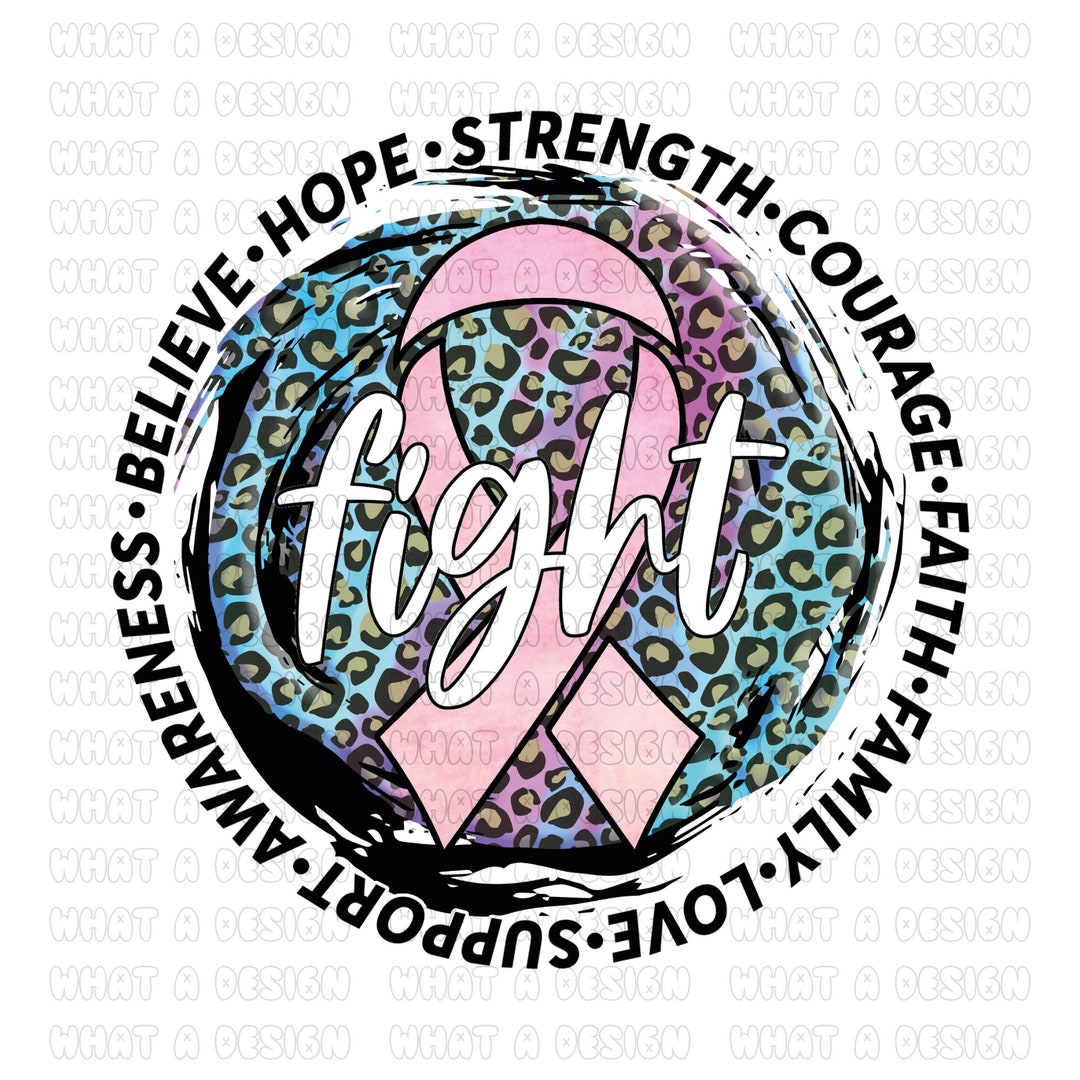 Fight Breast Cancer PNG | Sublimation Design | Breast Cancer Awareness ...