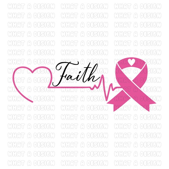 Faith Heartbeat Ribbon SVG / Breast Cancer Svg / Cancer - Etsy
