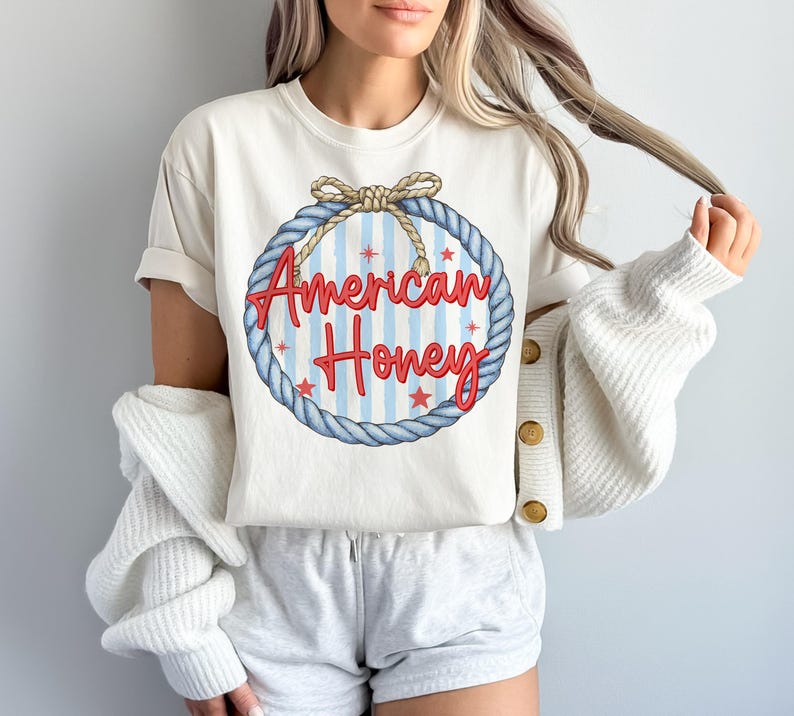 American Honey Rope Frame PNG, Coquette Western USA Design, Cute 4th of ...