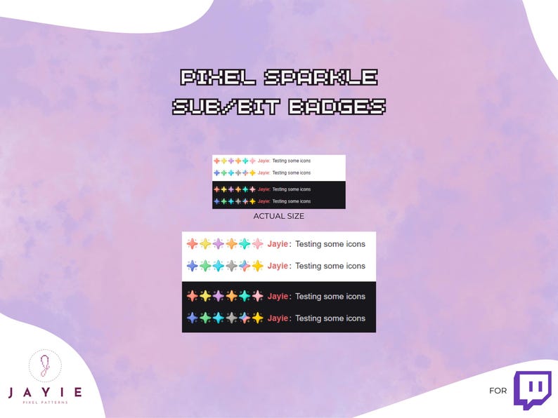 Pixel Sparkle | Twitch | Sub Badges | Bit Badges | Jayie Pixel Patterns ...