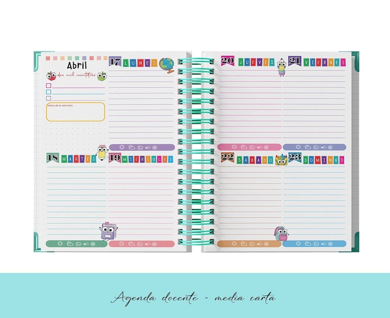 Agenda para MAESTROS/DOCENTES 2023-2024 colorida PDF - Etsy México