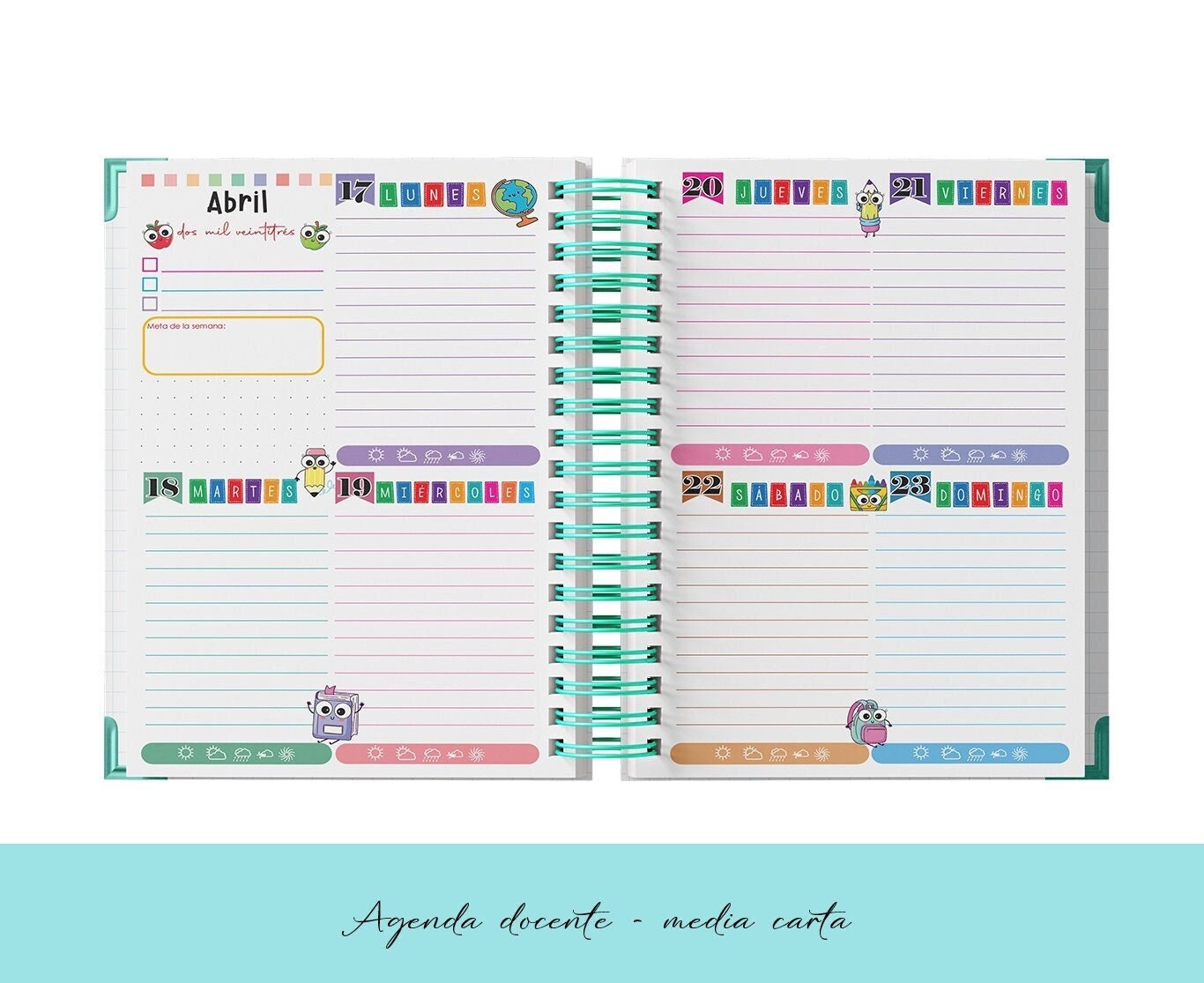 Agenda para MAESTROS/DOCENTES 2023-2024 colorida PDF - Etsy México