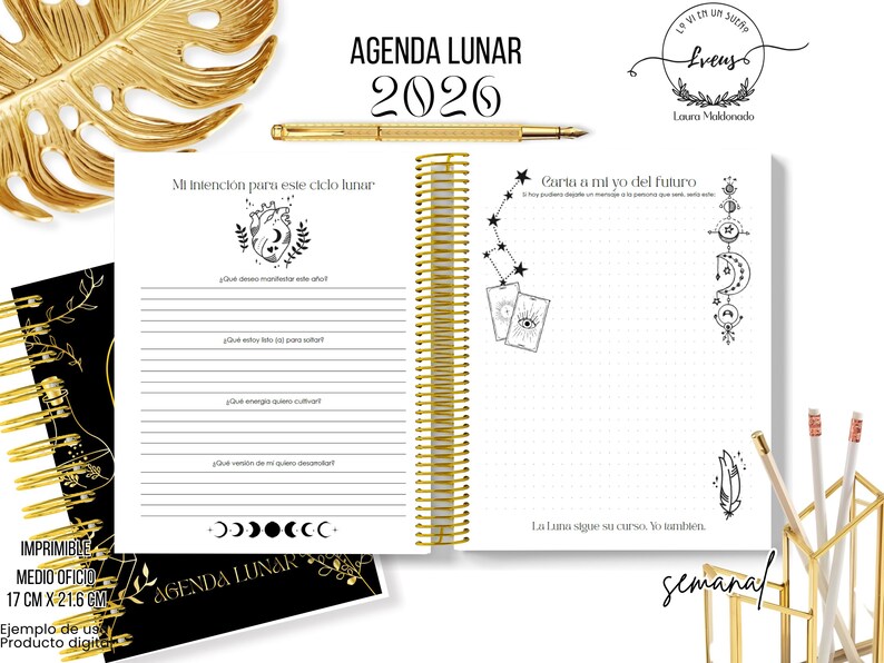 Spiritual Lunar Planner 2026 | Lunar Planner With Moon Phases ...