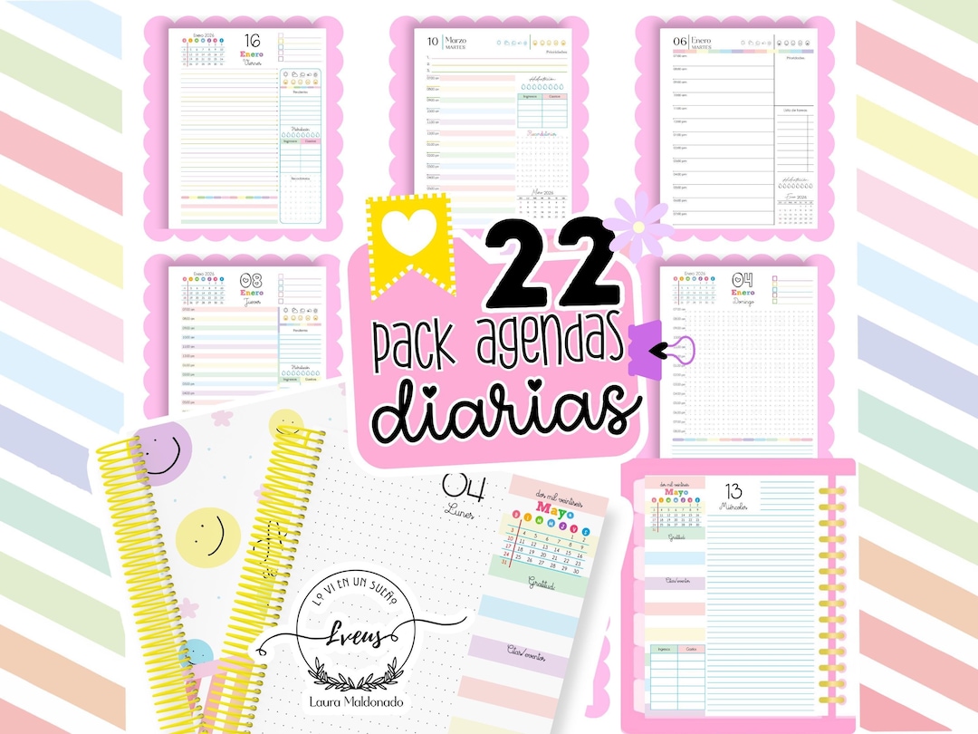 Mega Pack of 22 Printable Agendas – Half Letter, Colorful, and Ready to ...