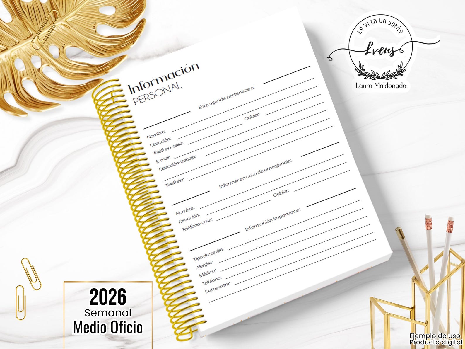 CLASSIC 2026 PLANNER Formal Planner Printable Half-letter Size PDF ...