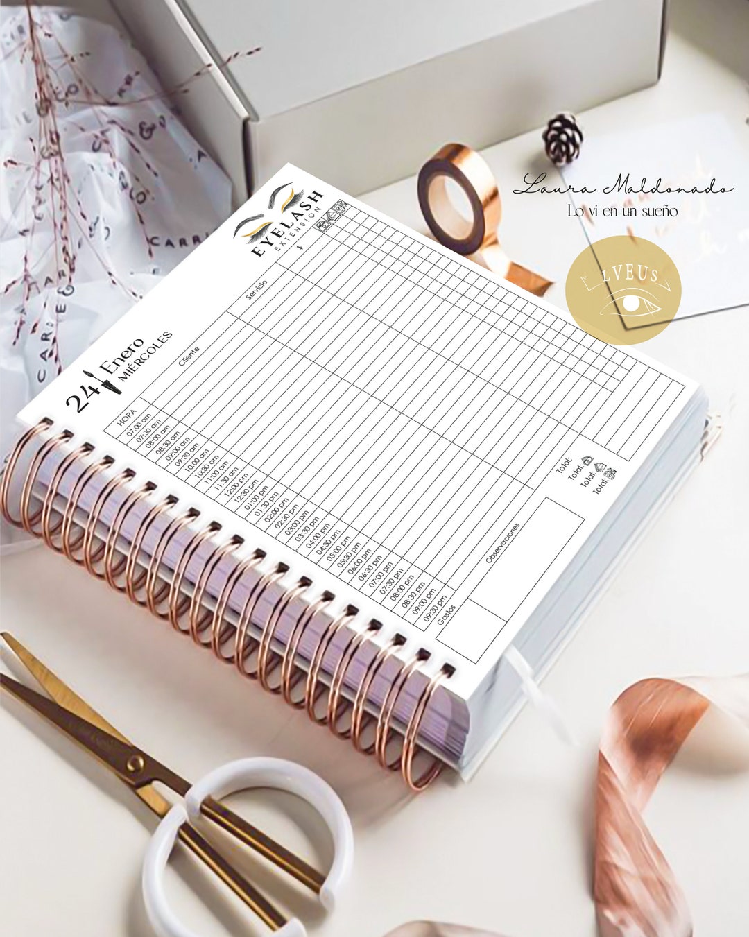 LASHISTA AGENDA 2024 / Printable Daily PDF File / Half of Paper ...