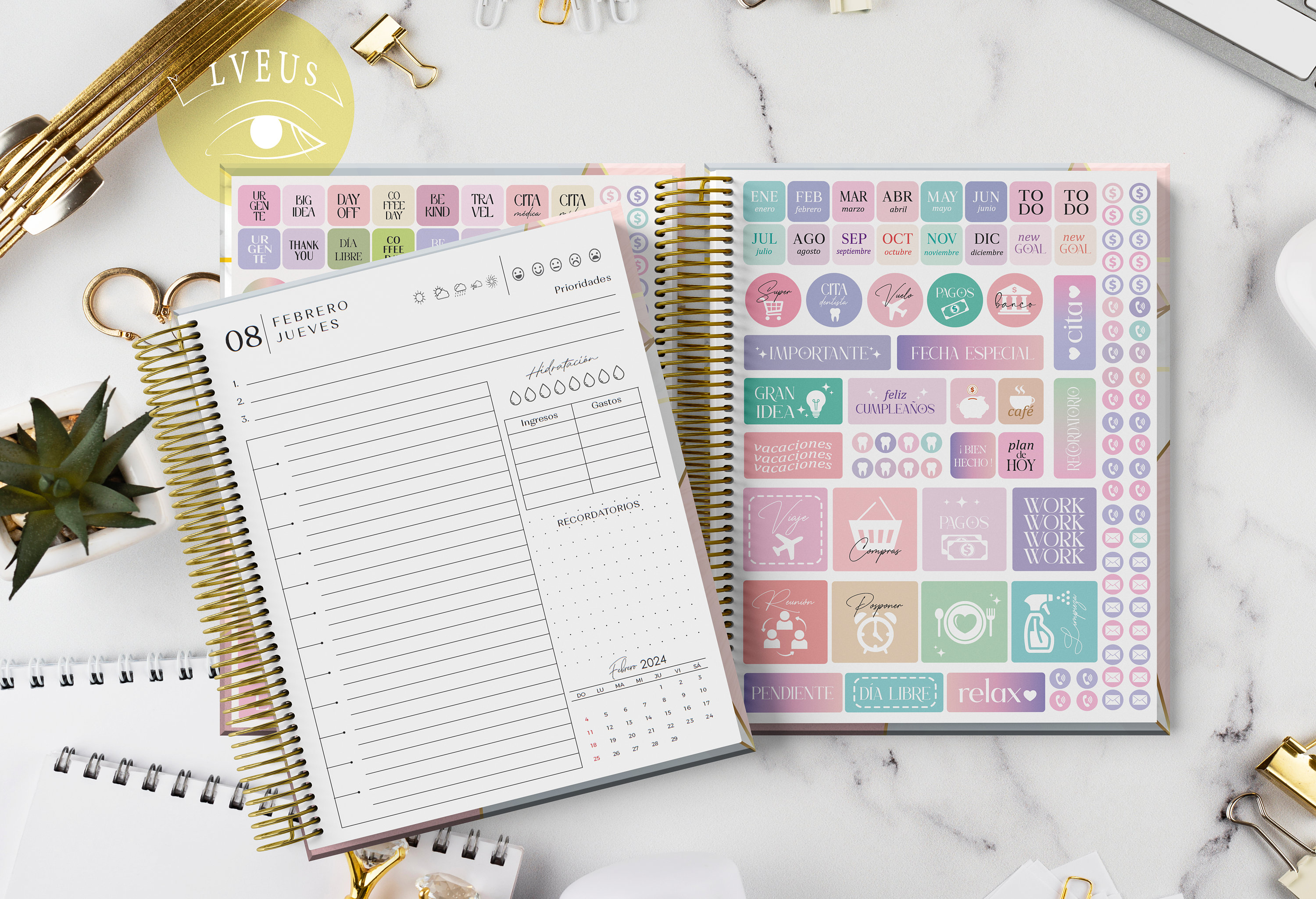 AGENDA CLÁSICA 2024 medio oficio PDF archivo imprimible - Etsy México