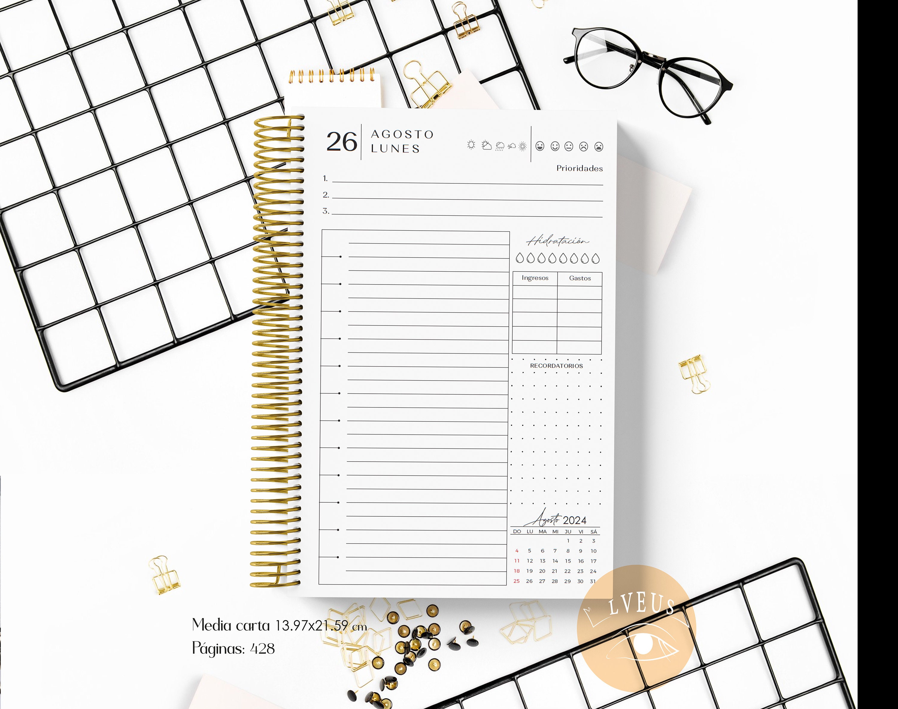 CLASSIC AGENDA 2024 Elegant and Sophisticated Agenda Printable Half ...
