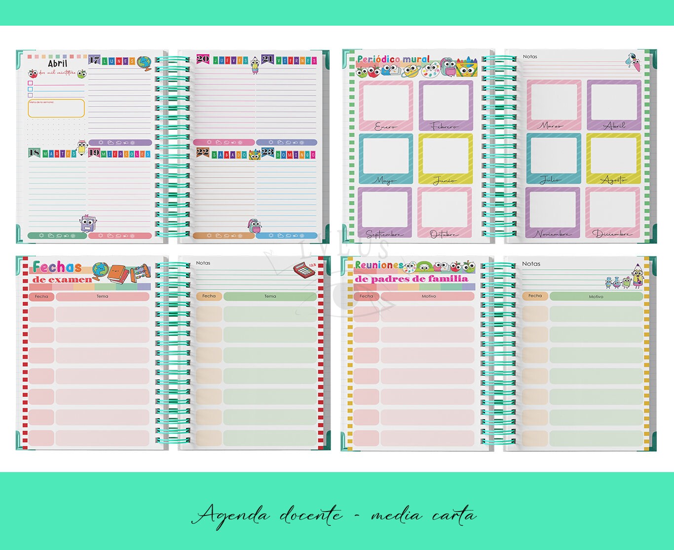 Agenda para MAESTROS/DOCENTES 2023-2024 colorida PDF - Etsy México