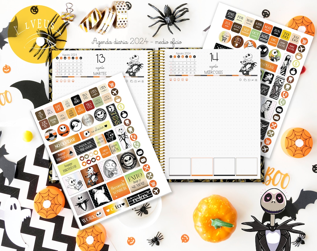 Nightmare Before Christmas Planner 2024, With Stickers, Stickers ...