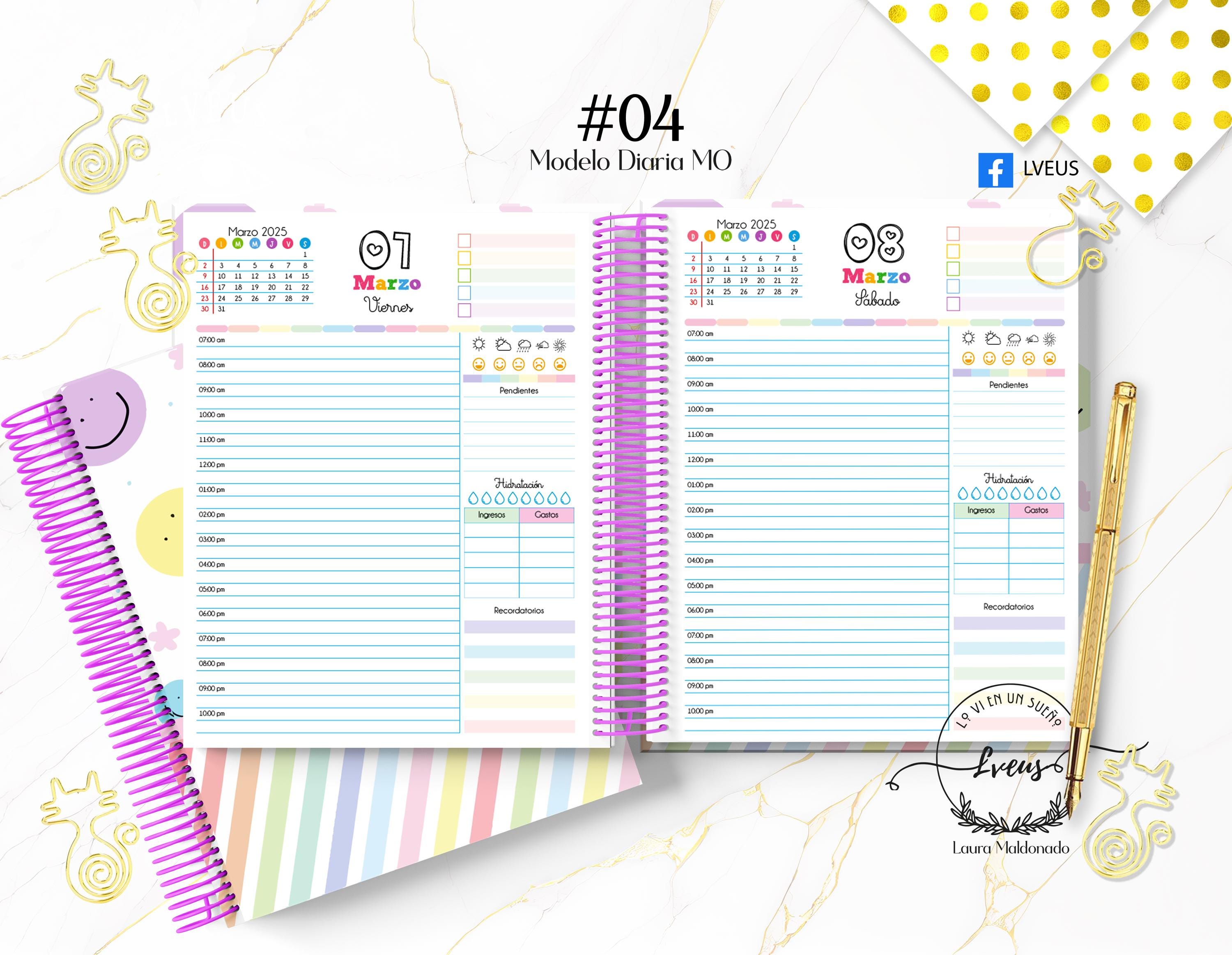 AGENDA 2025 / DIARIA imprimible archivo PDF / Medio oficio agenda ...