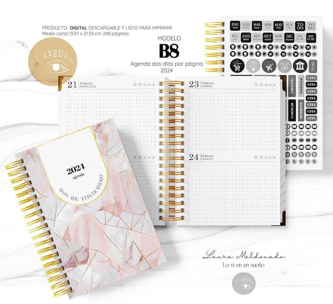 Agenda 2024, Digital Agenda, 2024 Planner, Planner Two Days per Page ...