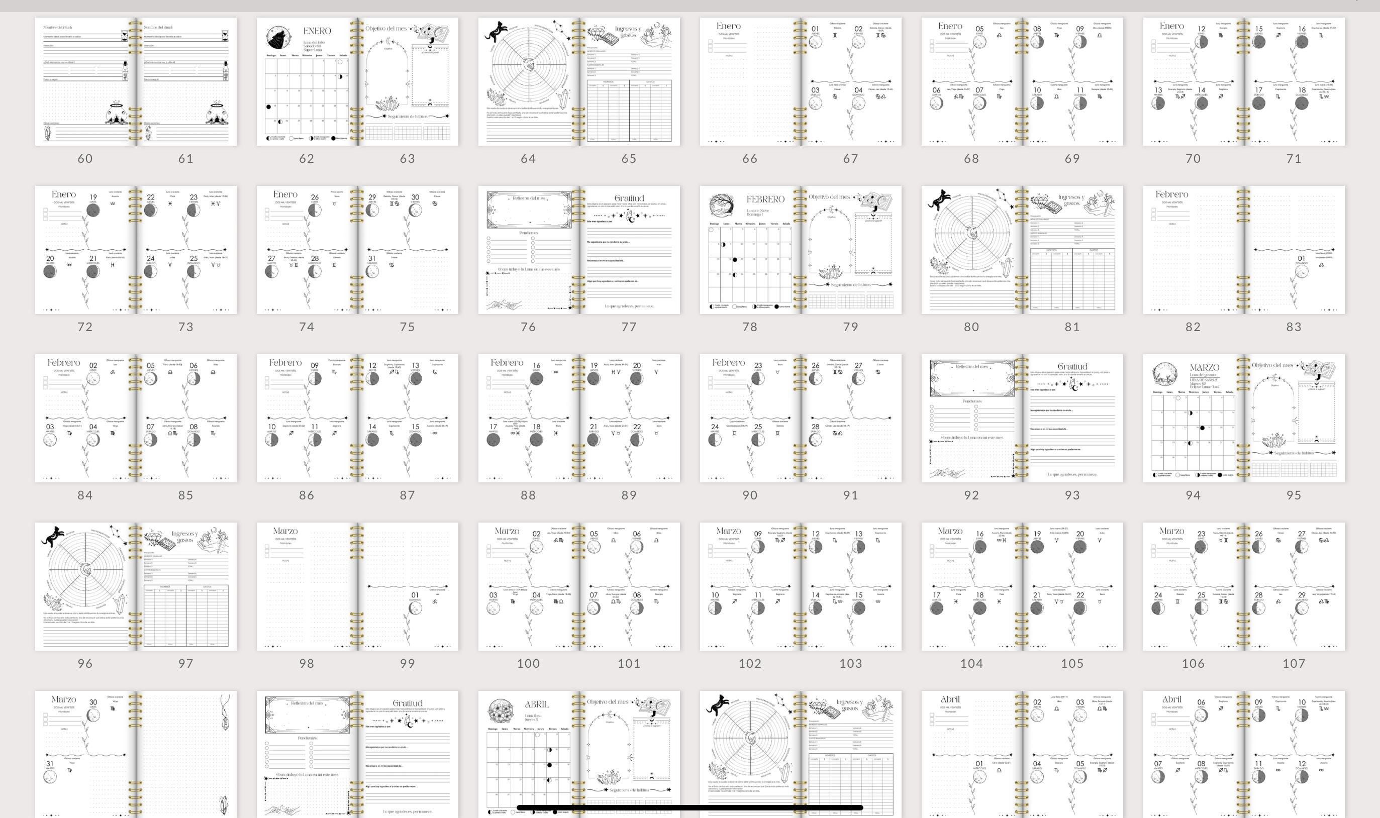 Spiritual Lunar Planner 2026 | Lunar Planner With Moon Phases ...