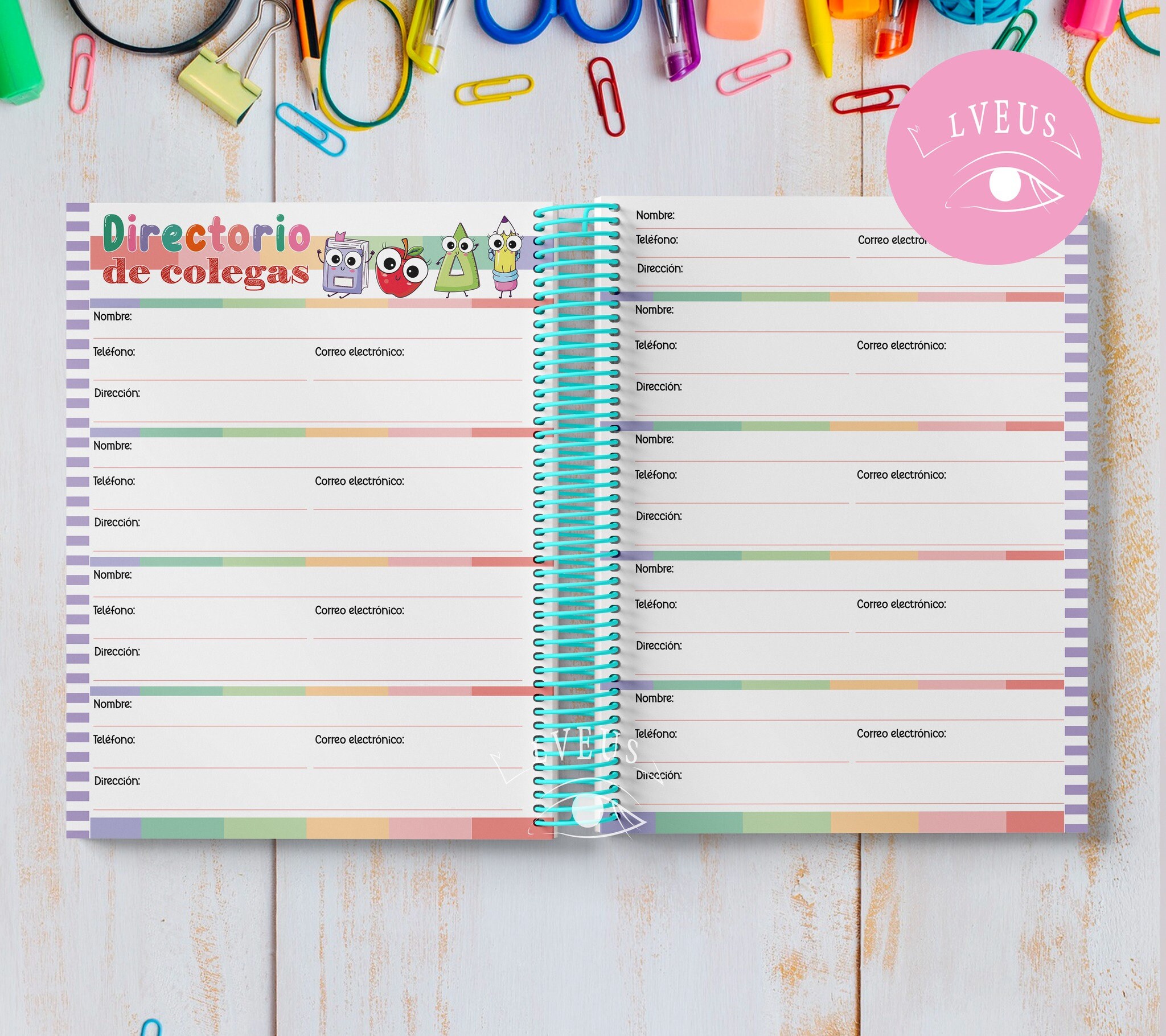 Agenda para MAESTROS/DOCENTES 2023-2024 medio oficio colorida PDF ...