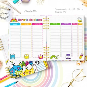 AGENDA DOCENTE 2025-2026 medio oficio archivo imprimible pdf COLORIDA ...