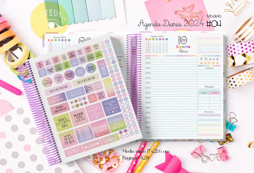 AGENDA 2024 / DAILY Printable PDF File / Medium Document - Etsy