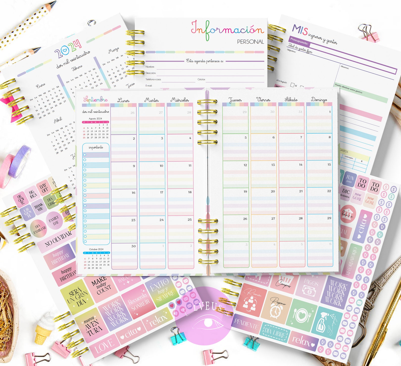 Weekly 2024 Agenda, Printable Weekly Planner, 2024 Digital Agenda ...