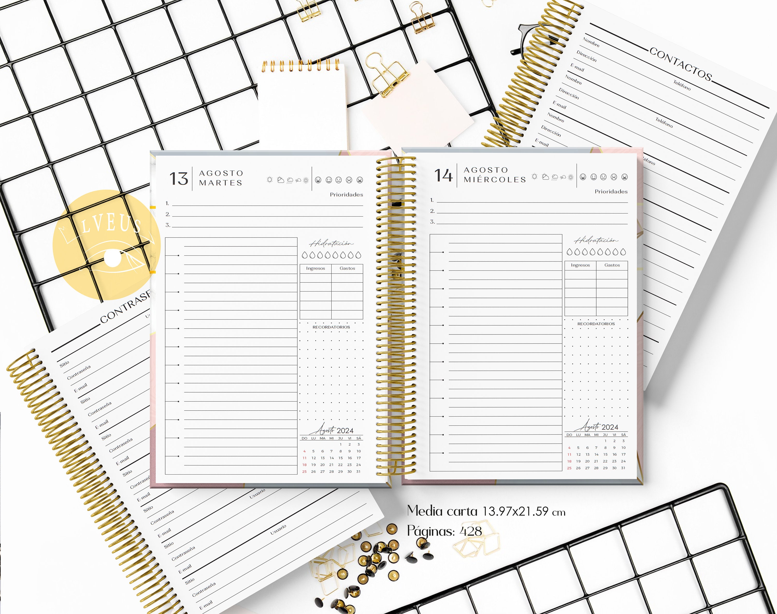 CLASSIC AGENDA 2024 Elegant and Sophisticated Agenda Printable Half ...