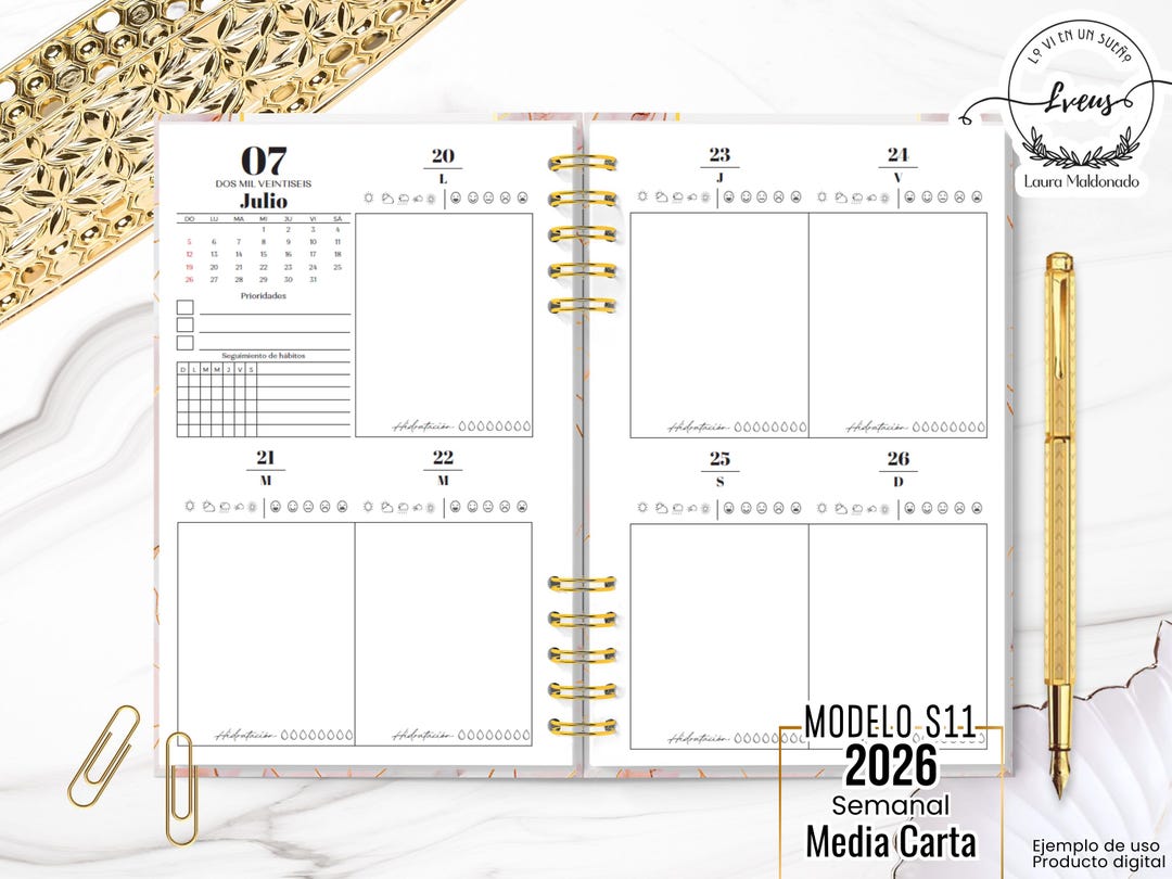 Elegant 2026 Planner, Formal Printable PDF Weekly Planner, 2026 Planner ...