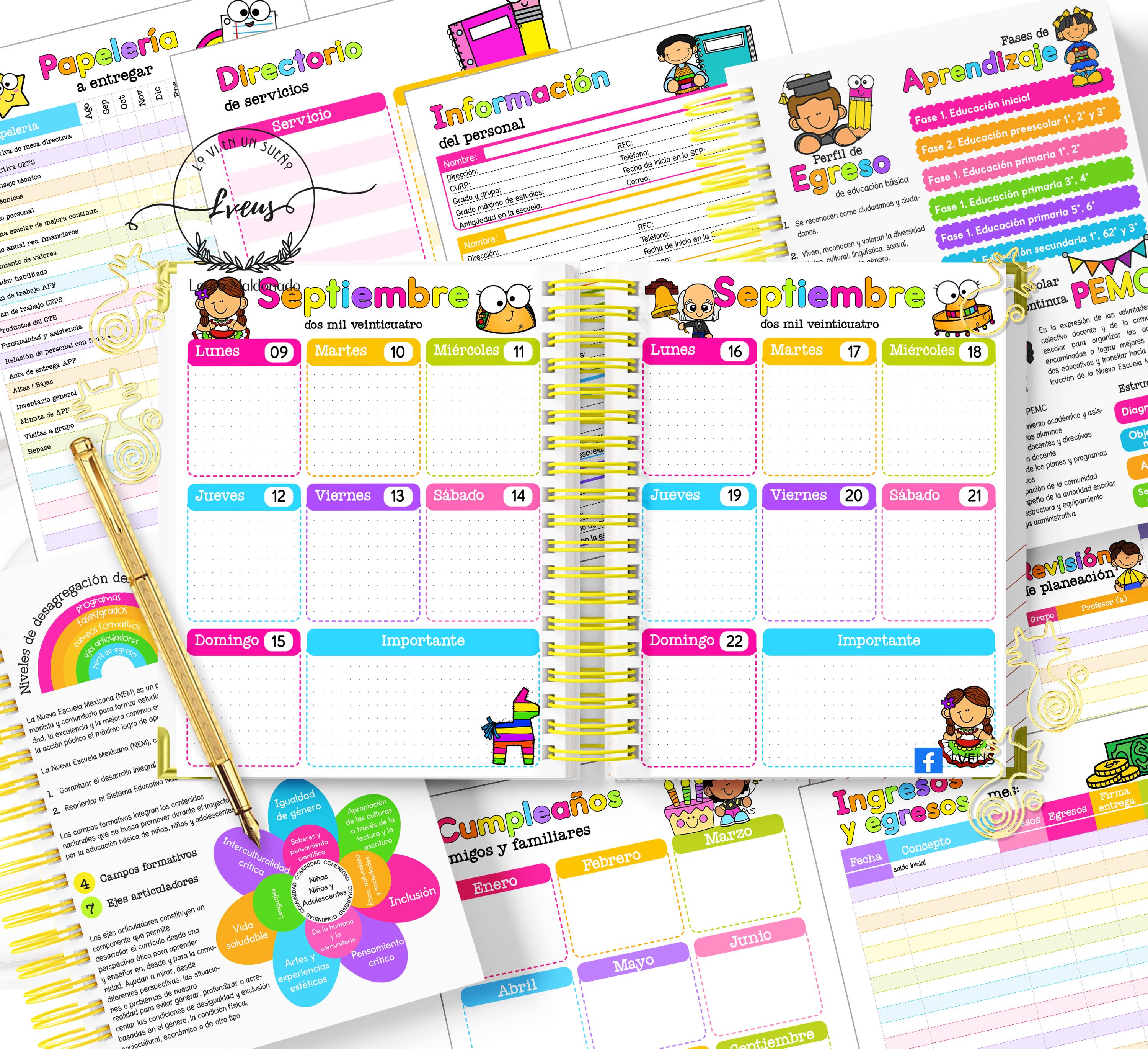 PACK Agendas DOCENTES y DIRECTIVAS 2024-2025 imprimibles en pdf - Etsy ...