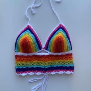 Handmade Rainbow Crochet Top/bralette - Etsy