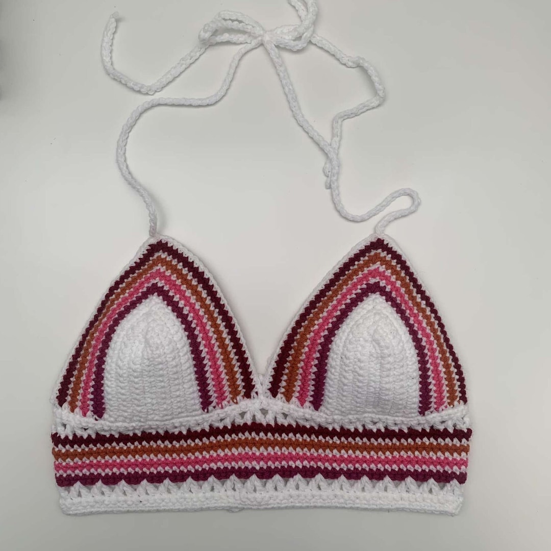 Lesbian Flag Crochet Bralette/top | Handmade Crochet Top | Pride ...