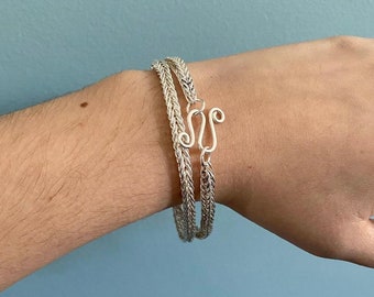 Handmade Sterling Silver Loop in Loop Chain Bracelet 7.25 - Etsy