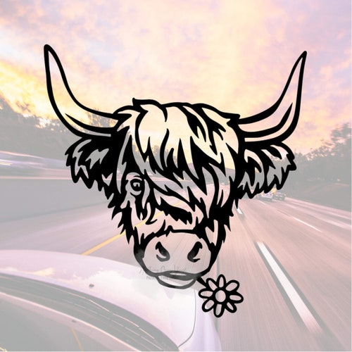 Highland Cow Window Decal Vinyl Highland Cow Car Truck Window - Etsy