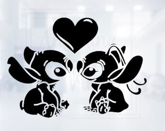 Stitch and Angel Car - Etsy