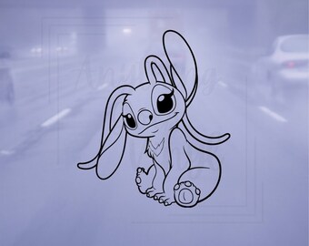 Stitch and Angel Car Decal - Etsy