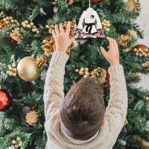 Personalized Karate Christmas Ornament, Karate Gi Hanging Holiday Tree ...