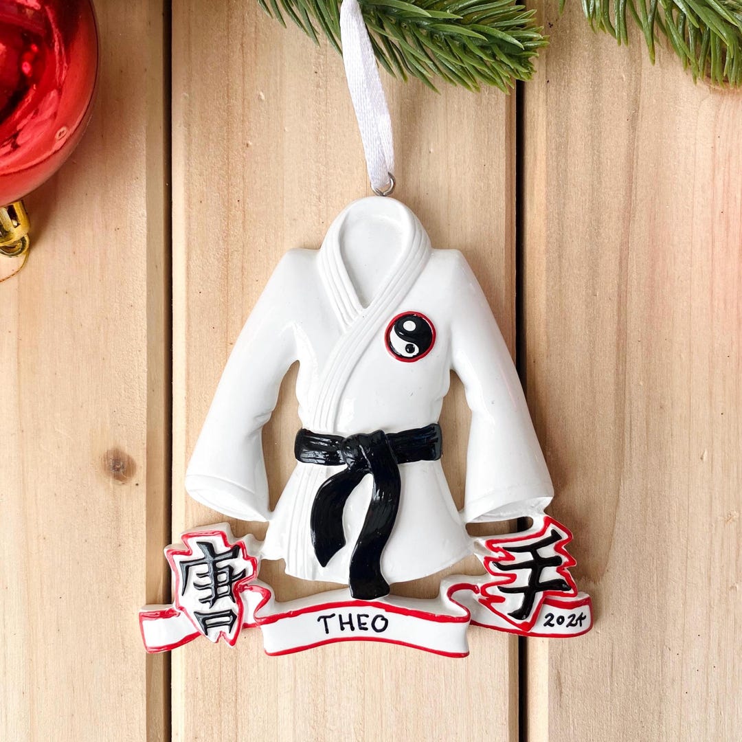 Personalized Karate Christmas Ornament, Karate Gi Hanging Holiday Tree ...
